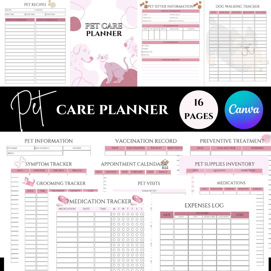 Puppy Tracker Planner Printable Dog Tracker Dog Bucket List Printable ...