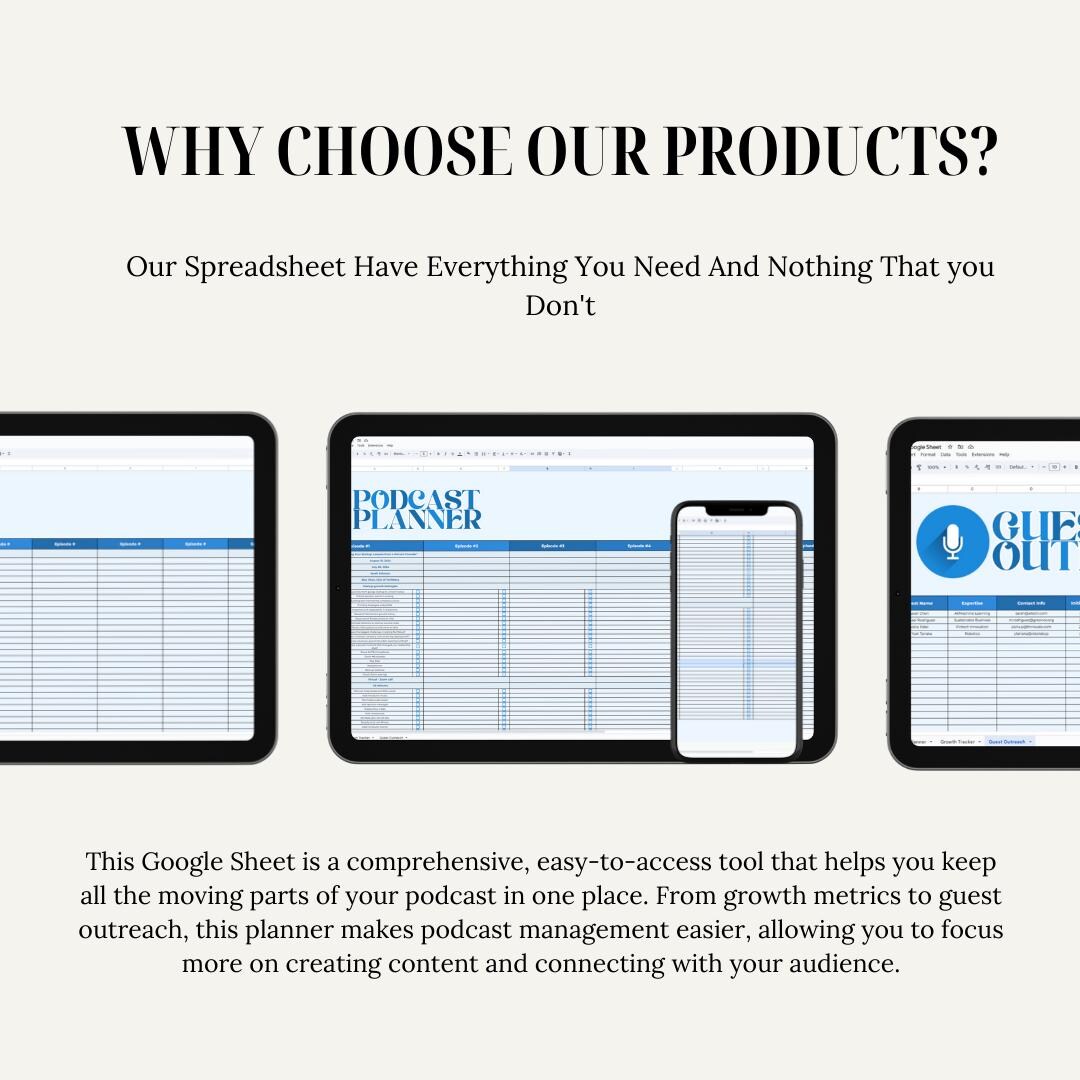 Podcast Planner Google Sheet, Episode Tracker, Show Notes Template ...