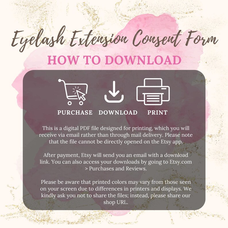 Eye Lash Extension Consent Form Salon Client Record Form Beauty Service ...