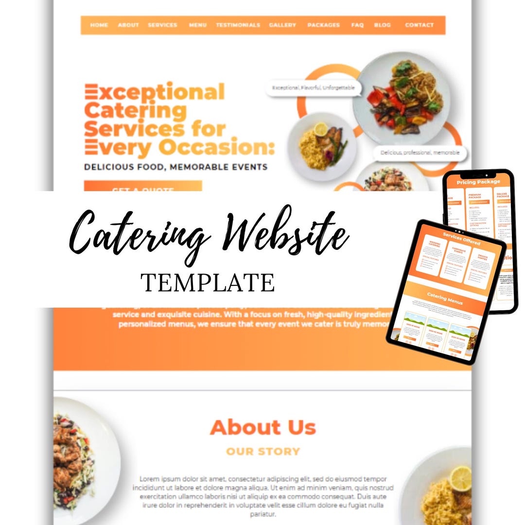 Canva Catering Website Template, Customizable Catering Site, Event ...