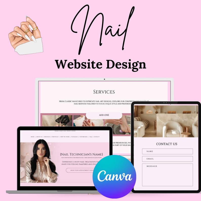 Diy Website Template Nail Tech Instagram Templates Press on Nail Tech ...