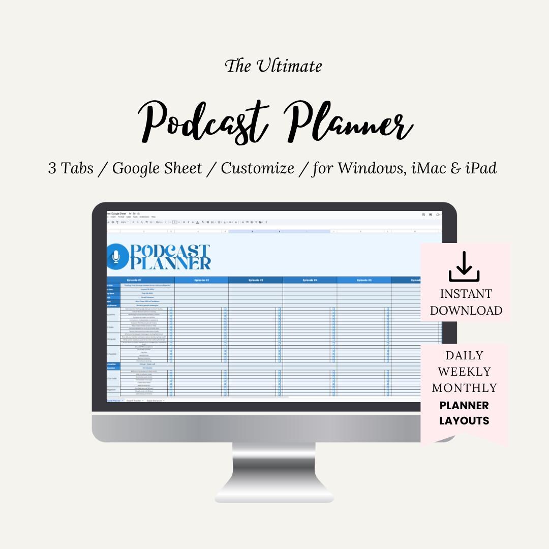 Podcast Planner Google Sheet, Episode Tracker, Show Notes Template ...