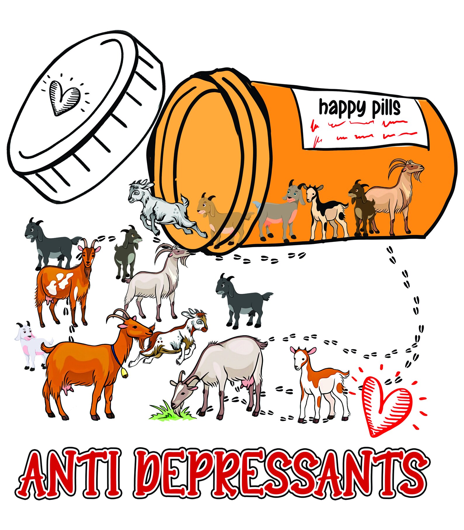 DTF Transfer Goats Anti Depressants Dtf Heat Transfer - Etsy