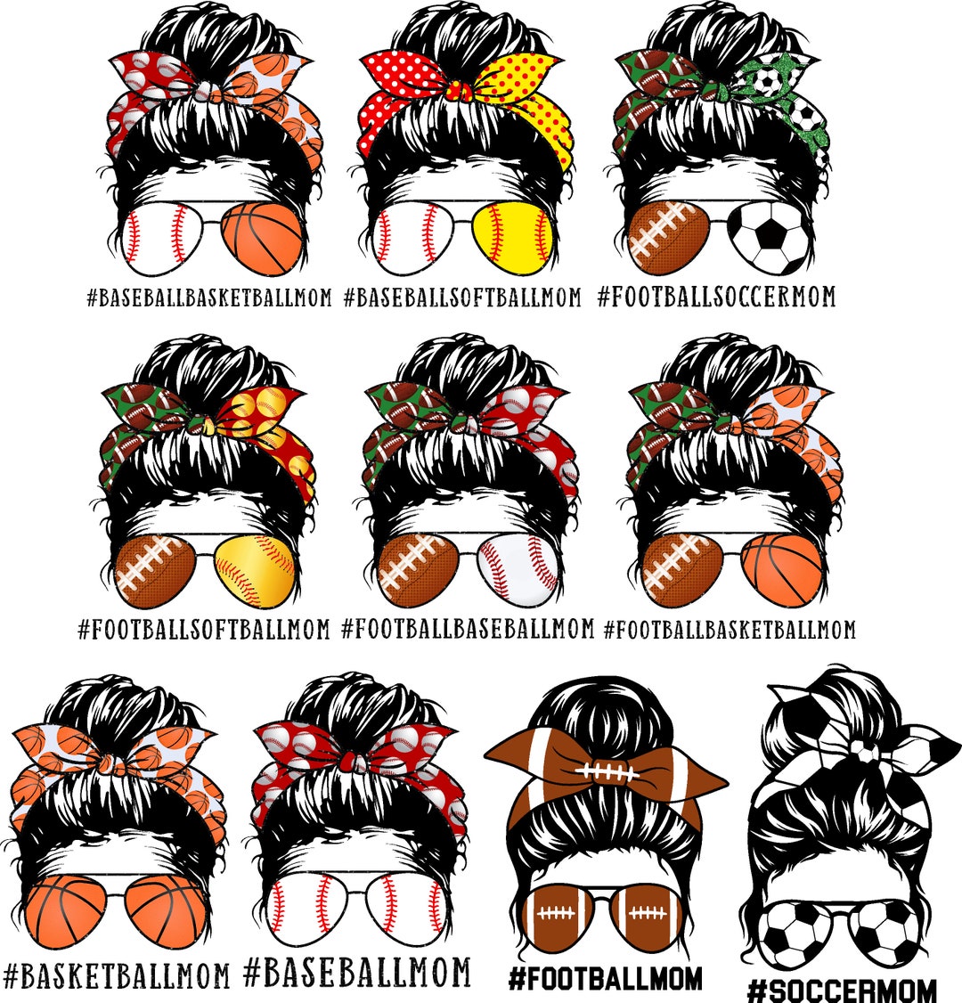 DTF Transfer | Sports Messy Buns Transfer| Baseball Heat Transfer ...