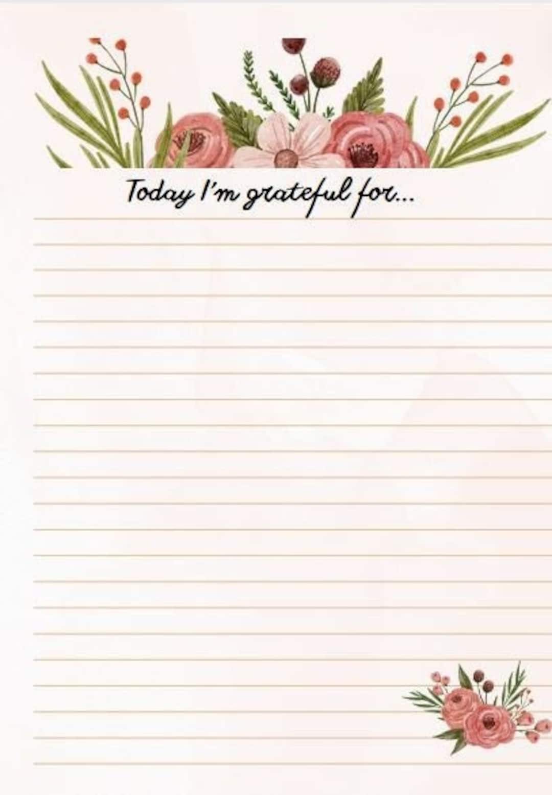 Printable Gratitude Journal Page, A4, A5, Letter - Etsy