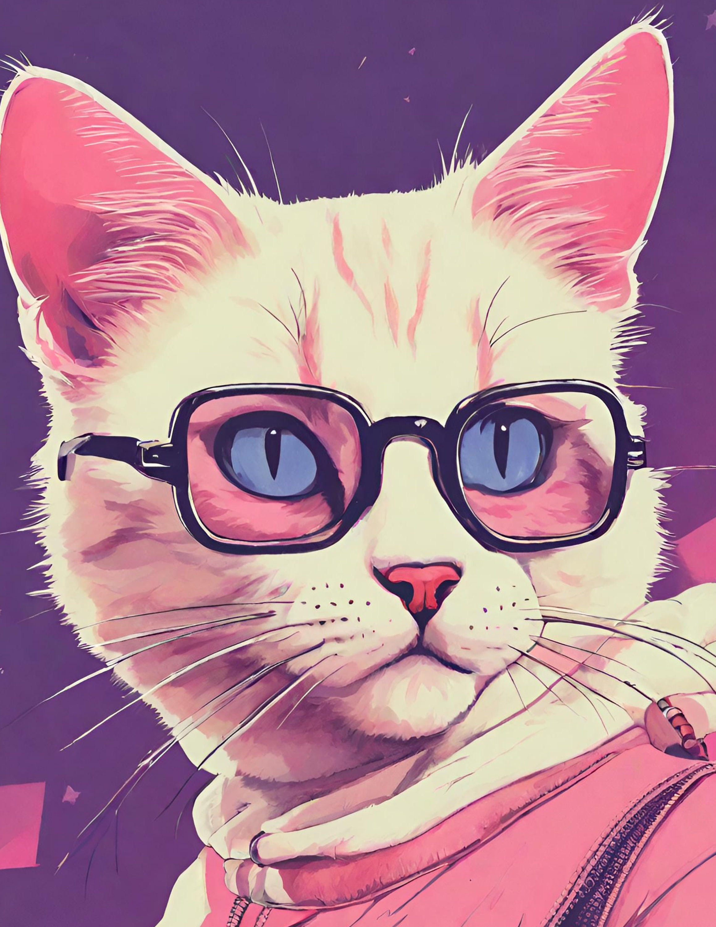 Printable 90s Cat Art, PNG, Digital Art, Home Decor, Wall Art - Etsy