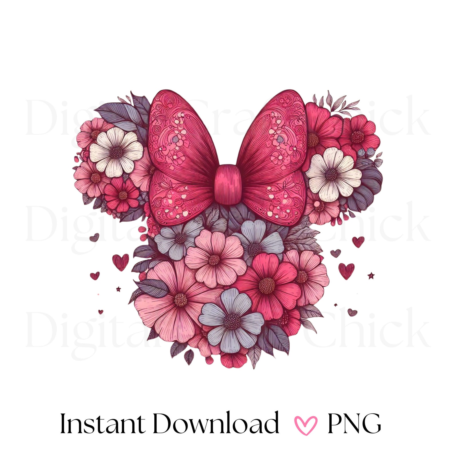Minne Mouse Head PNG, PNG Bundle, Minnie Mouse Clipart, Sublimation ...