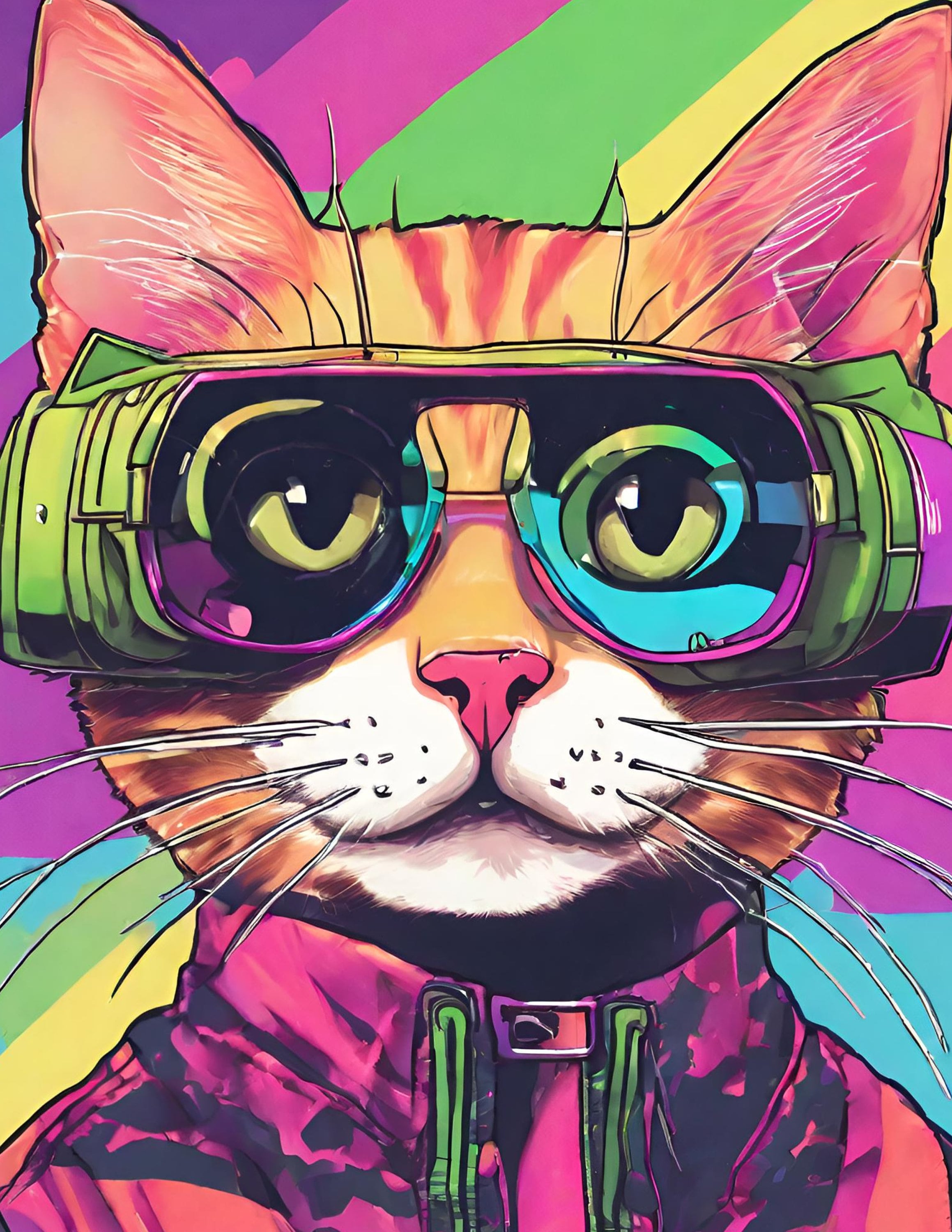 Printable 90s Cat Art, Digital Art, Home Decor, Wall Art - Etsy