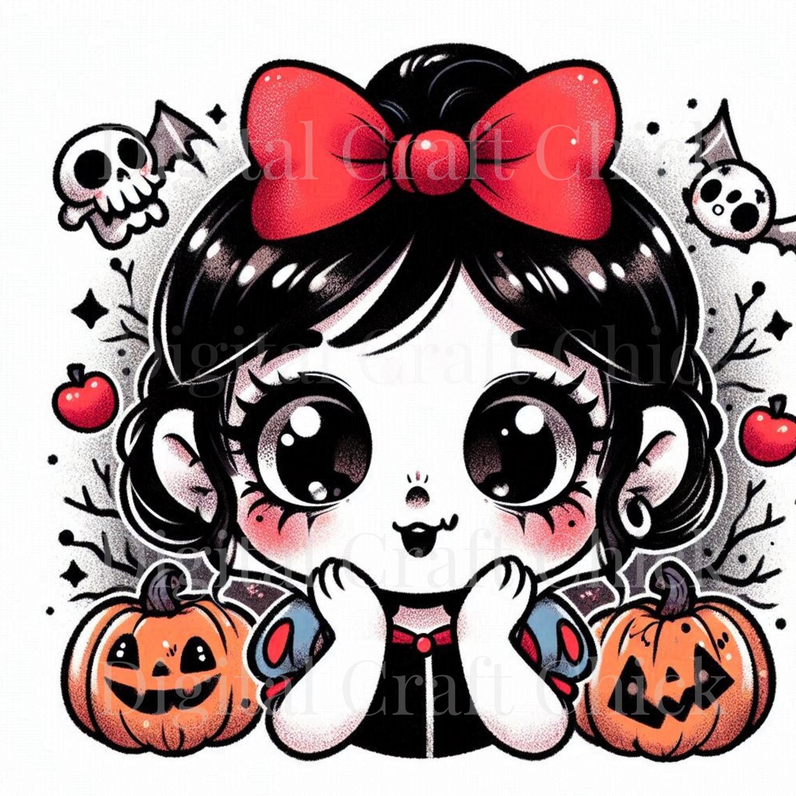 Spooky Snow White, PNG, Skull, Snow White Halloween, Halloween Princess ...