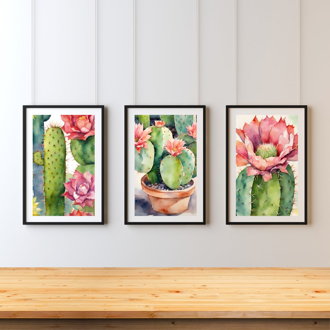 Cactus Watercolor Printable Art, PNG, Journal Pages, Scrapbook Pages ...