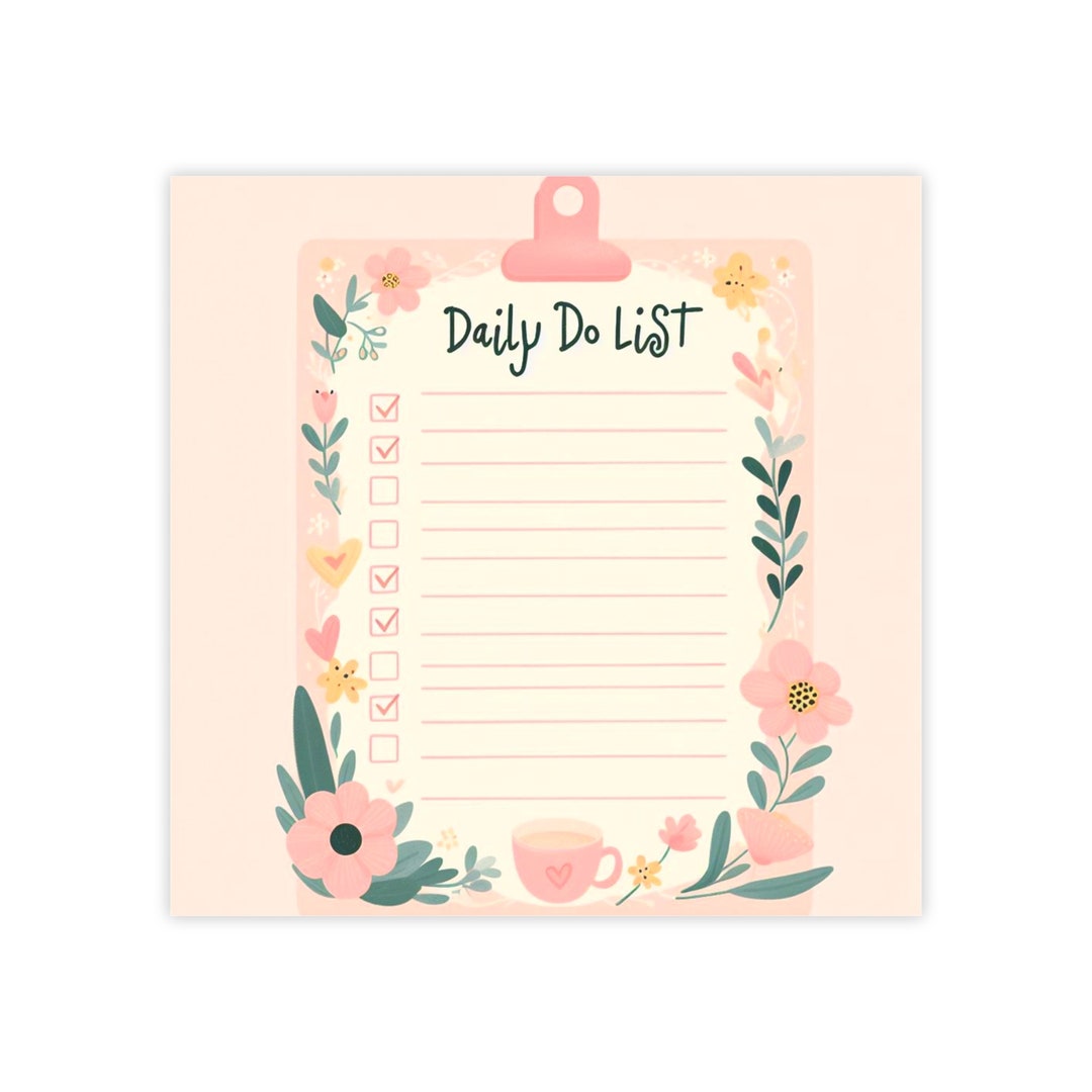 Daily to Do List Post-it Note Pad 4x4 - Etsy