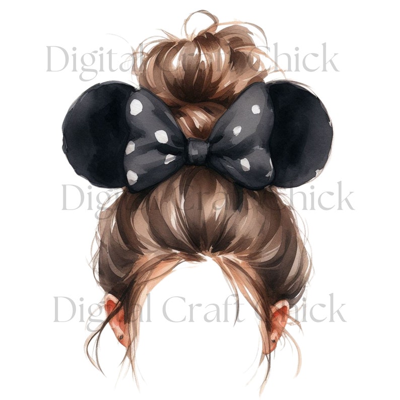 Minnie Ears PNG, Polka Dot Bow, Minnie Mouse, Sublimation, Clip Art ...