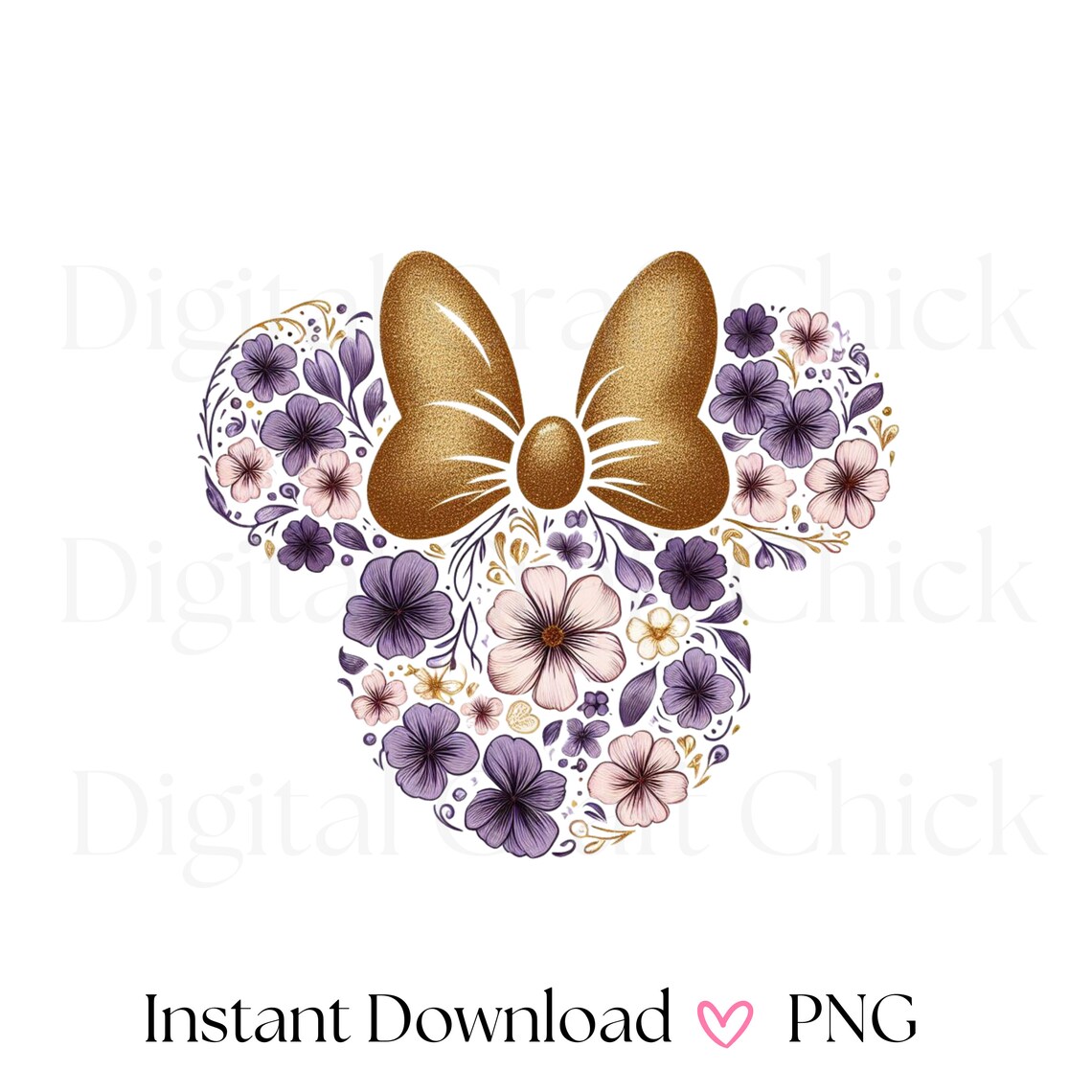 Minne Mouse Head PNG, PNG Bundle, Minnie Mouse Clipart, Sublimation ...