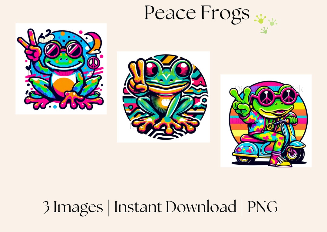 Peace Frogs PNG, Instant Download, Retro, 90s, Sublimation, T-shirt ...