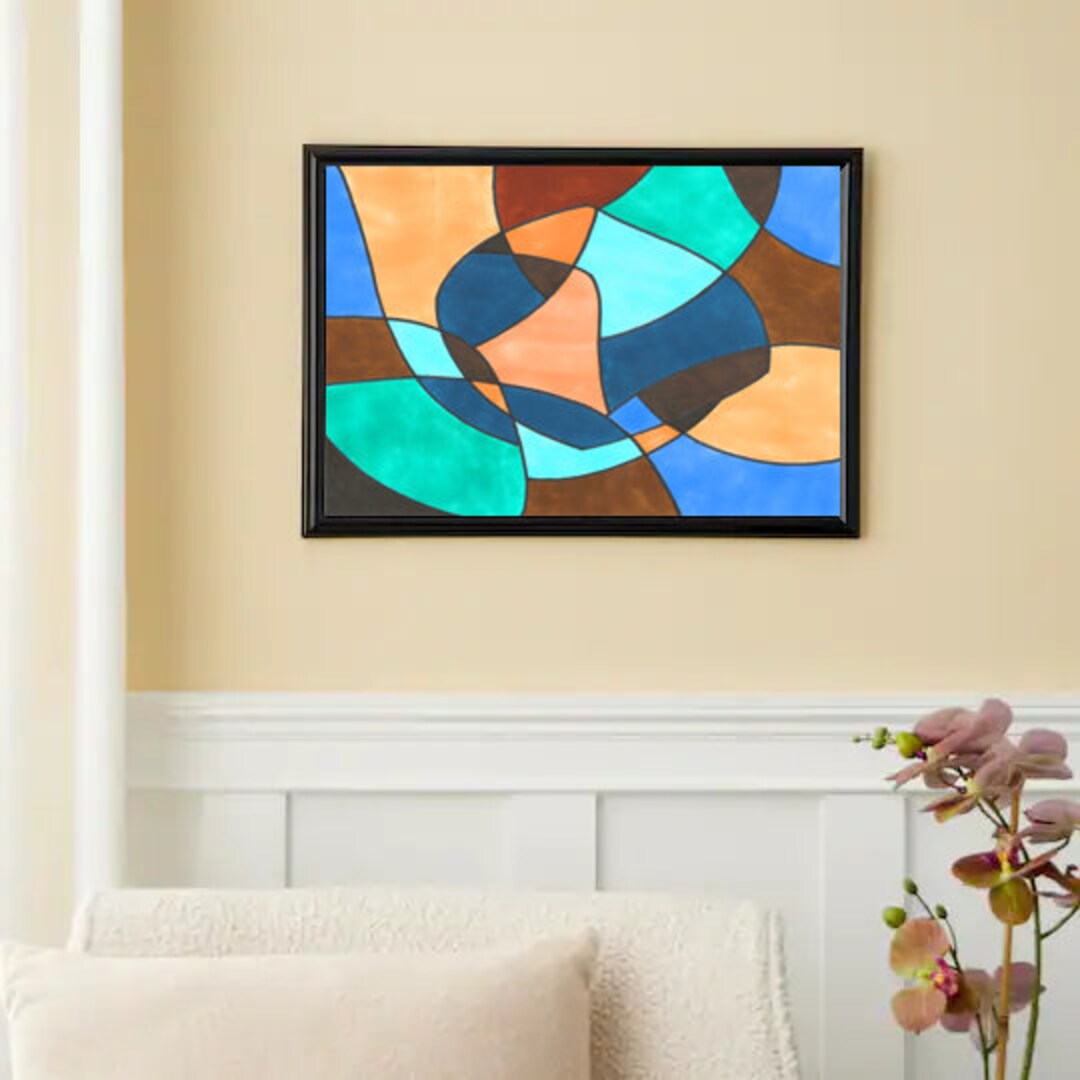 Abstract Cubism Mosaic Wall Art Print Modern Art Painting - Etsy