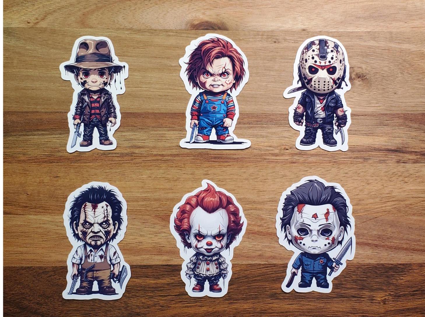 Halloween Horror Movie Characters Cartoon Stickers Single or Pack - Etsy