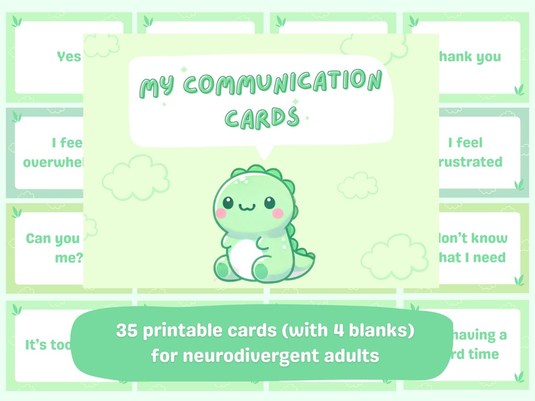 Dinosaur Autism/adhd Communication Cards | Instant Download Digital PDF ...