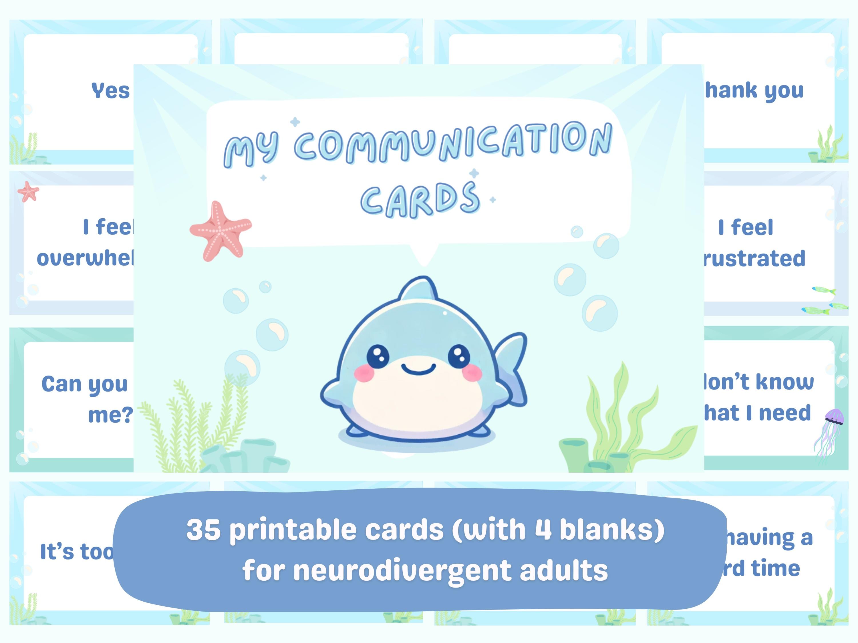 Shark Autism/adhd Communication Cards | Instant Download Digital PDF ...