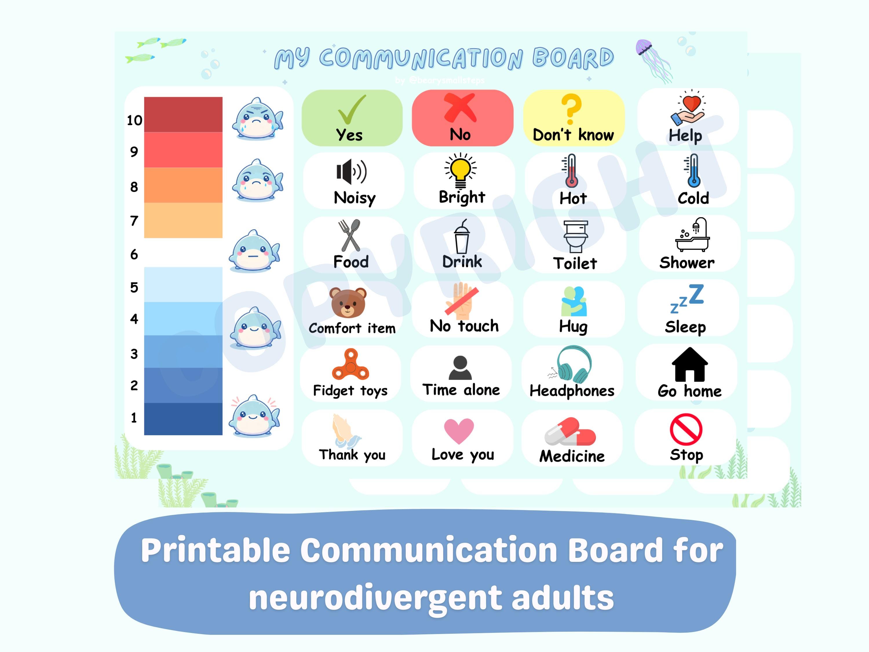 Shark Autism/adhd Communication Board | Instant Download Digital PDF ...