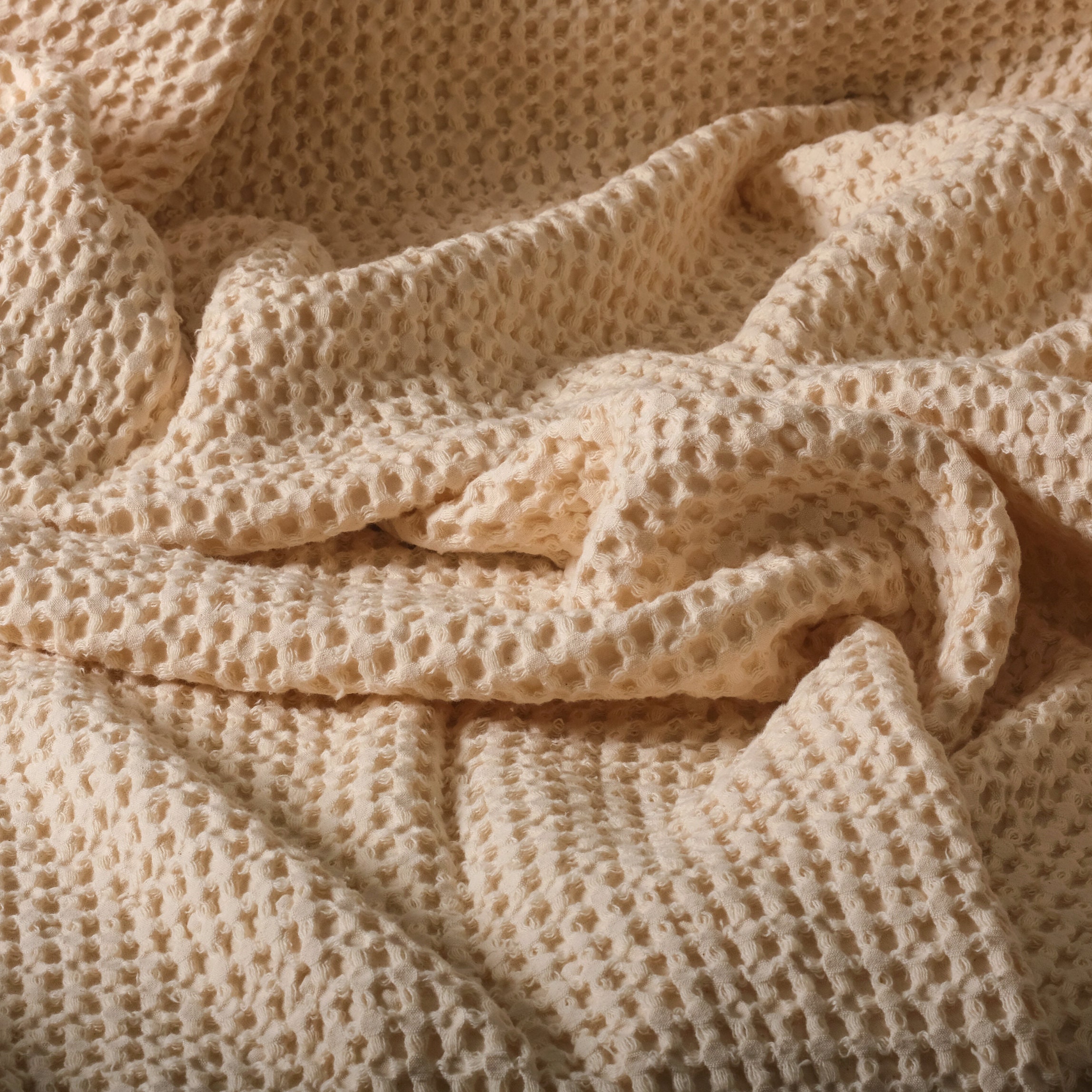 Natural Cotton Waffle Fabric by the Yard - Ecru - Oeko TEX Certified ...