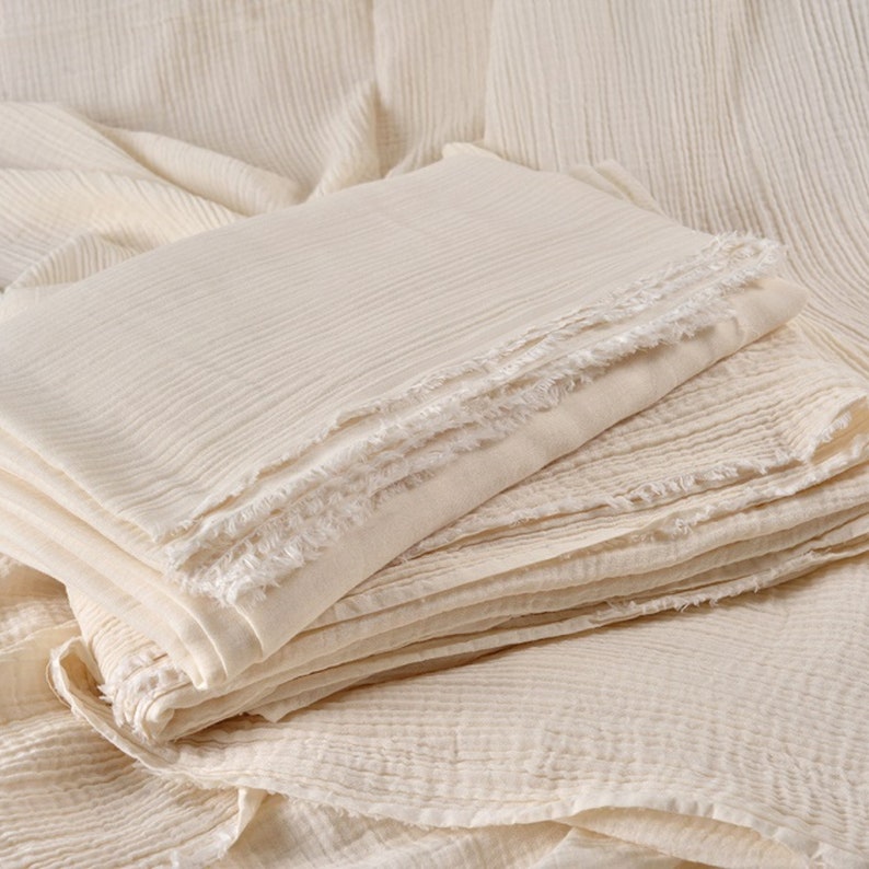 Organic Cotton Double Gauze Fabric: Soft Muslin, Breathable - Etsy