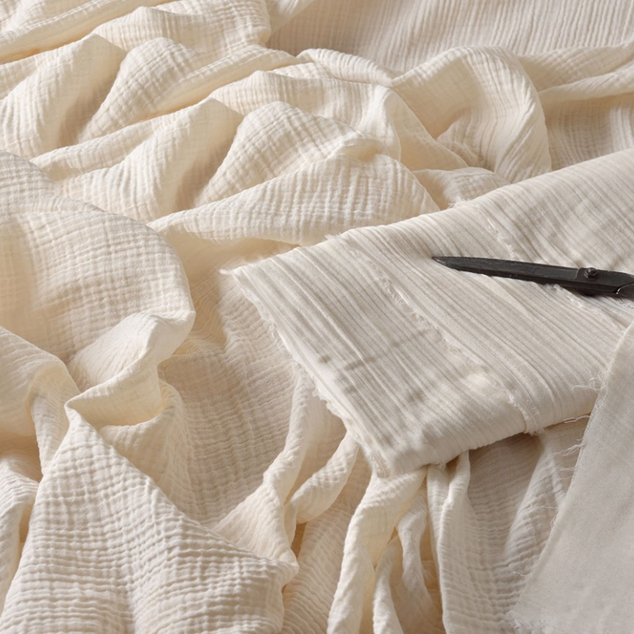 Organic Cotton Double Gauze Fabric: Soft Muslin, Breathable - Etsy