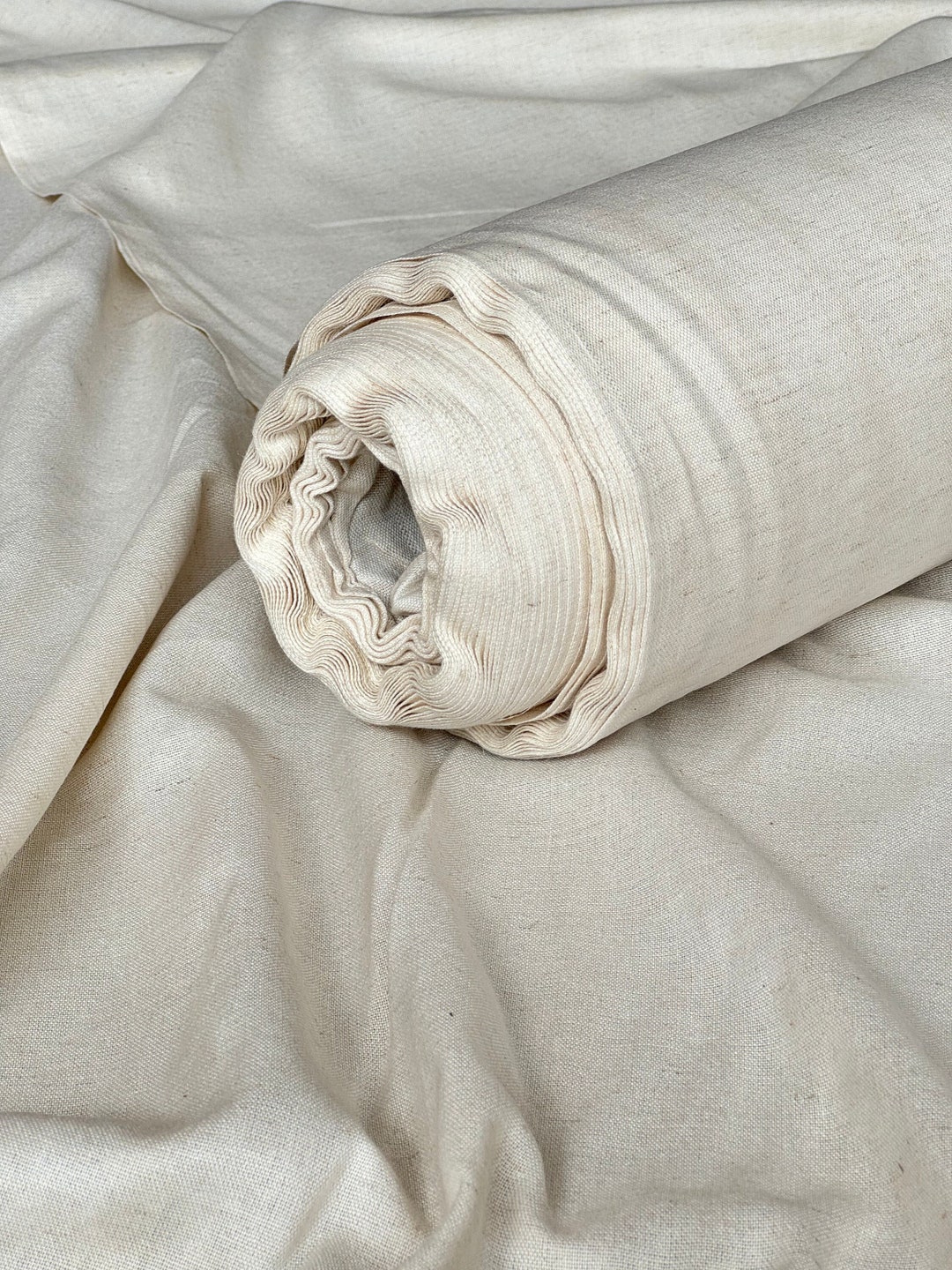 High-quality Cotton-linen Blend, Natural Undyed Fabric, Washed Softened ...