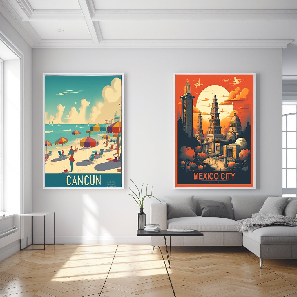 Vintage Travel Posters of Cities in Mexico Retro Travel - Etsy