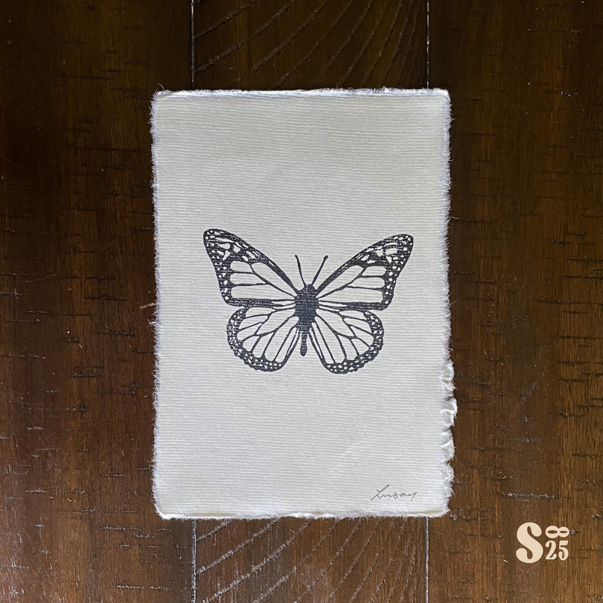 Monarch Butterfly Handmade Block Print - 5x7 - Etsy