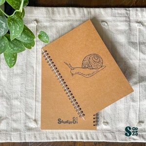 Snail Hand Printed Spiral Sketchbook / Notebook - Etsy