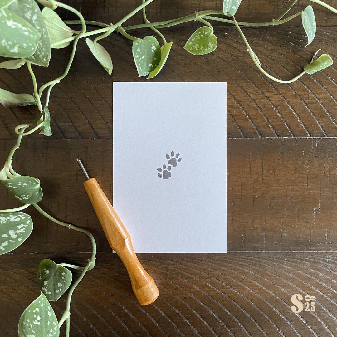 Paw Print Print - 4"x6" Handmade Print - Etsy
