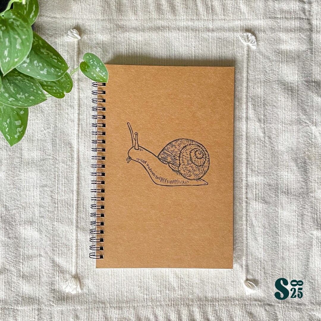 Snail Hand Printed Spiral Sketchbook / Notebook - Etsy