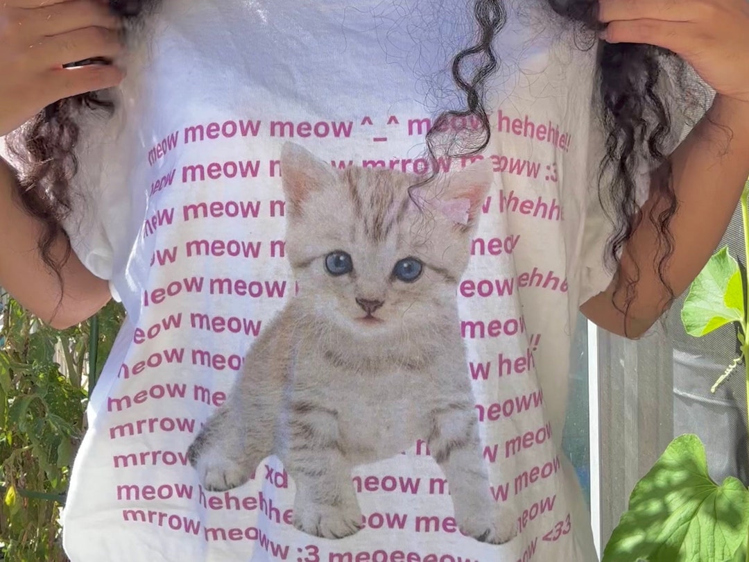 Meow Meow Meow Kitten Oversized Unisex Tshirt - Etsy