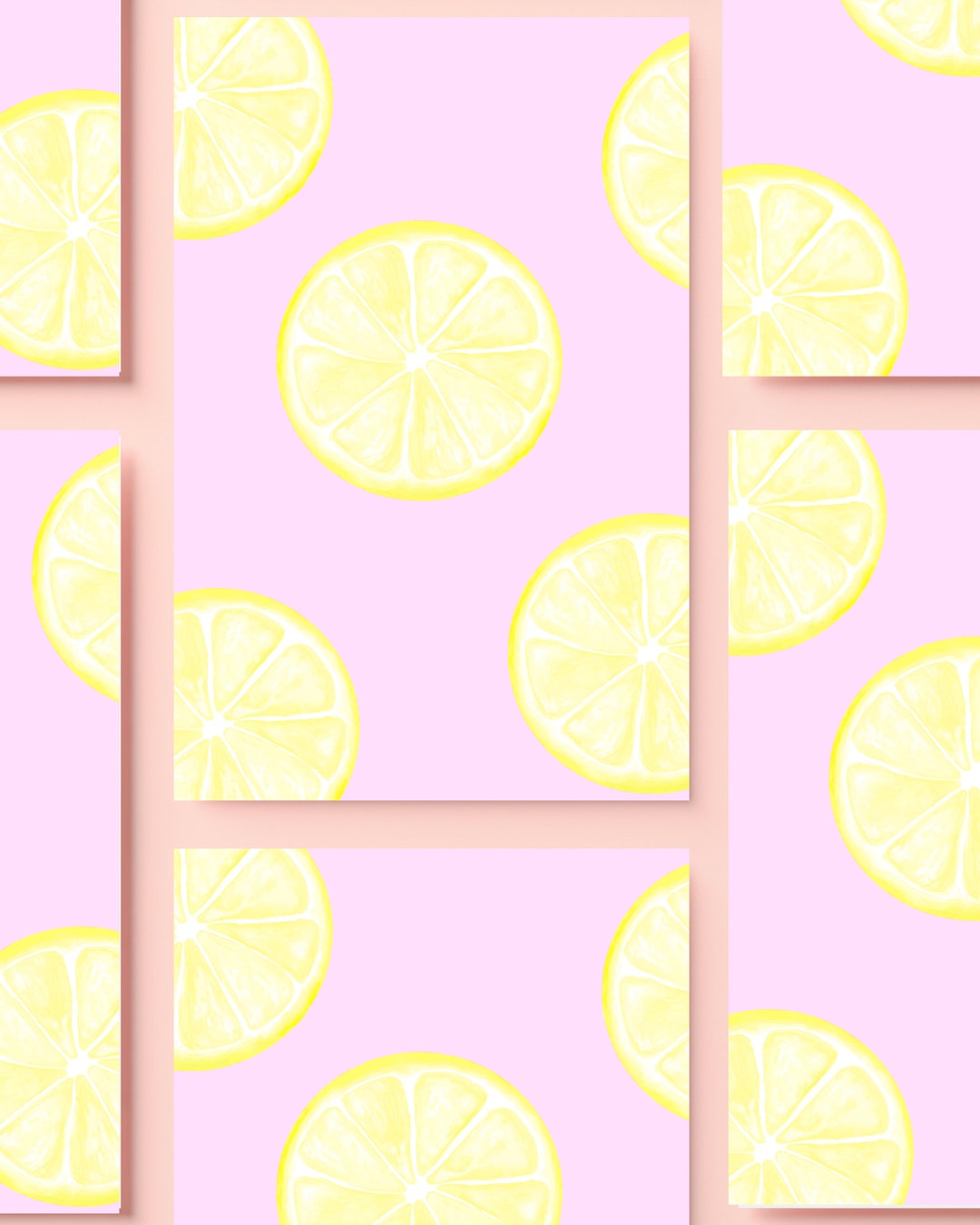 Pink Lemonade, Lemon Print, Pink and Yellow, Citrus Print, Kitchen Art ...