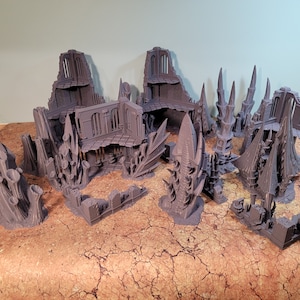 ALIEN INFESTED RUINS, Tabletop Terrain Sci-fi Destroyed City, 3D ...
