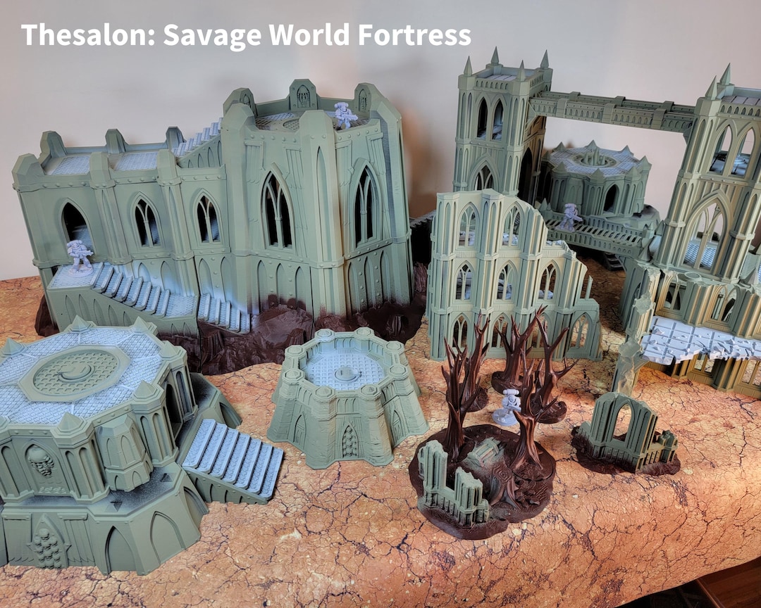 Wargame Sci-fi Fortress Terrain, 3d Printed Ruins Bunker Silo Bridge ...