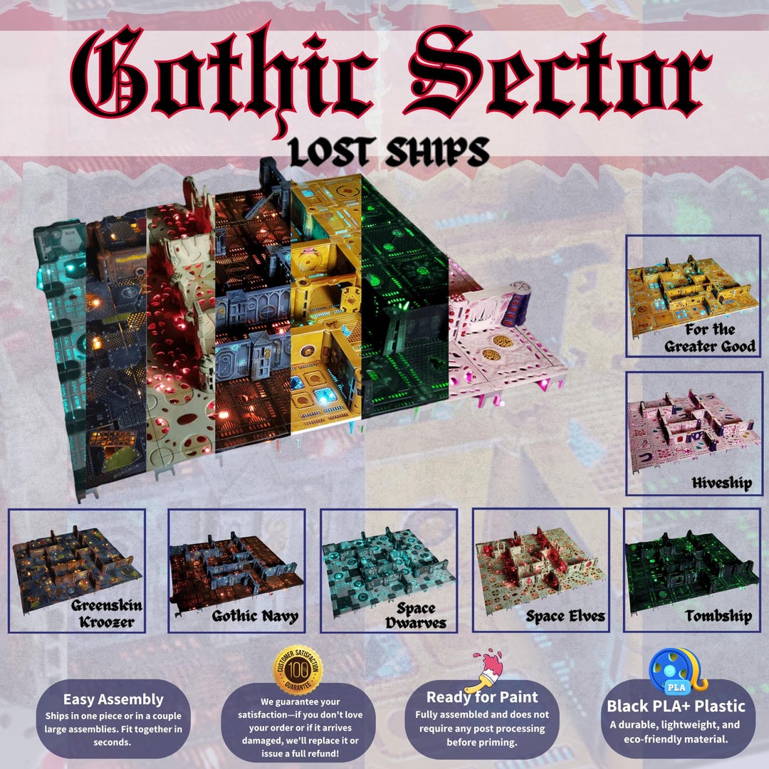 Gothic Sector Sci-fi Terrain: Modular Ship Interiors for Tabletop Rpgs ...