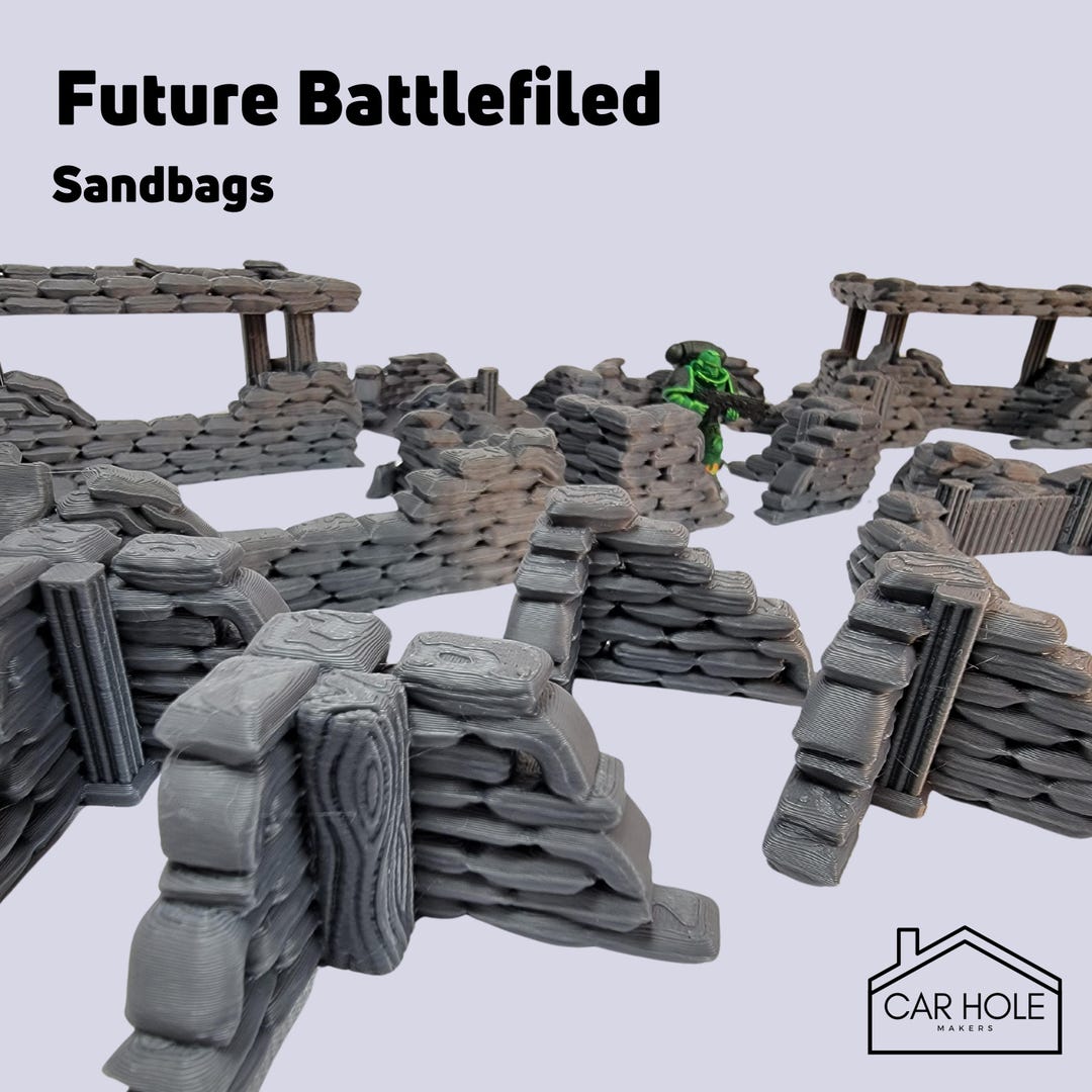 Sandbag Fortifications Tabletop Terrain: Future Battlefield Wargame ...