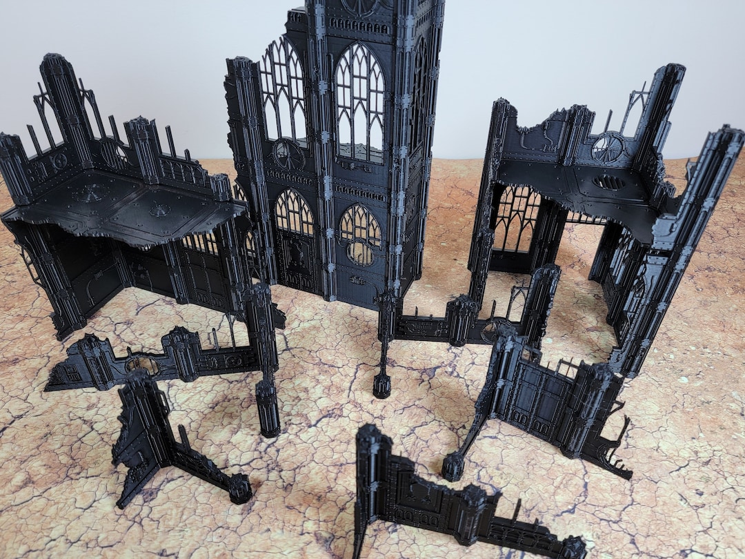 Gothic Wargaming Terrain Ruins: 28mm Sci-fi Tabletop Scenery Set - Etsy