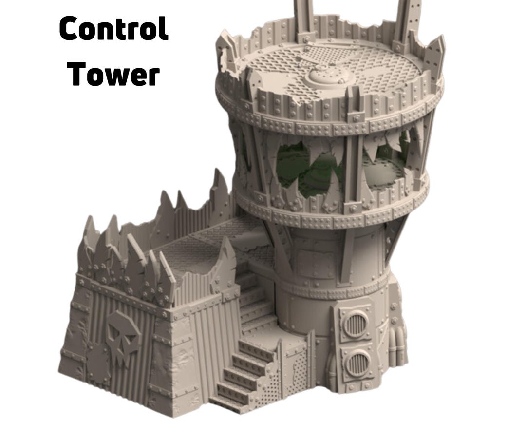 Orc Launch Complex 3D Printed Terrain Set, Scrap-built Rocket Tower ...