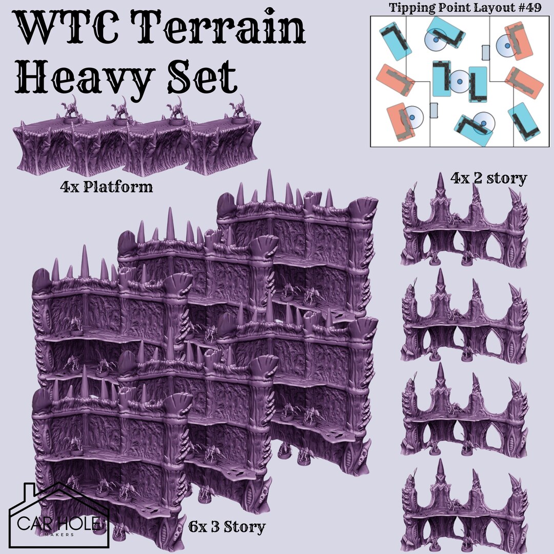 WTC Terrain Heavy Set 3D Printed Alien Themed 28mm Wargaming Terrain ...