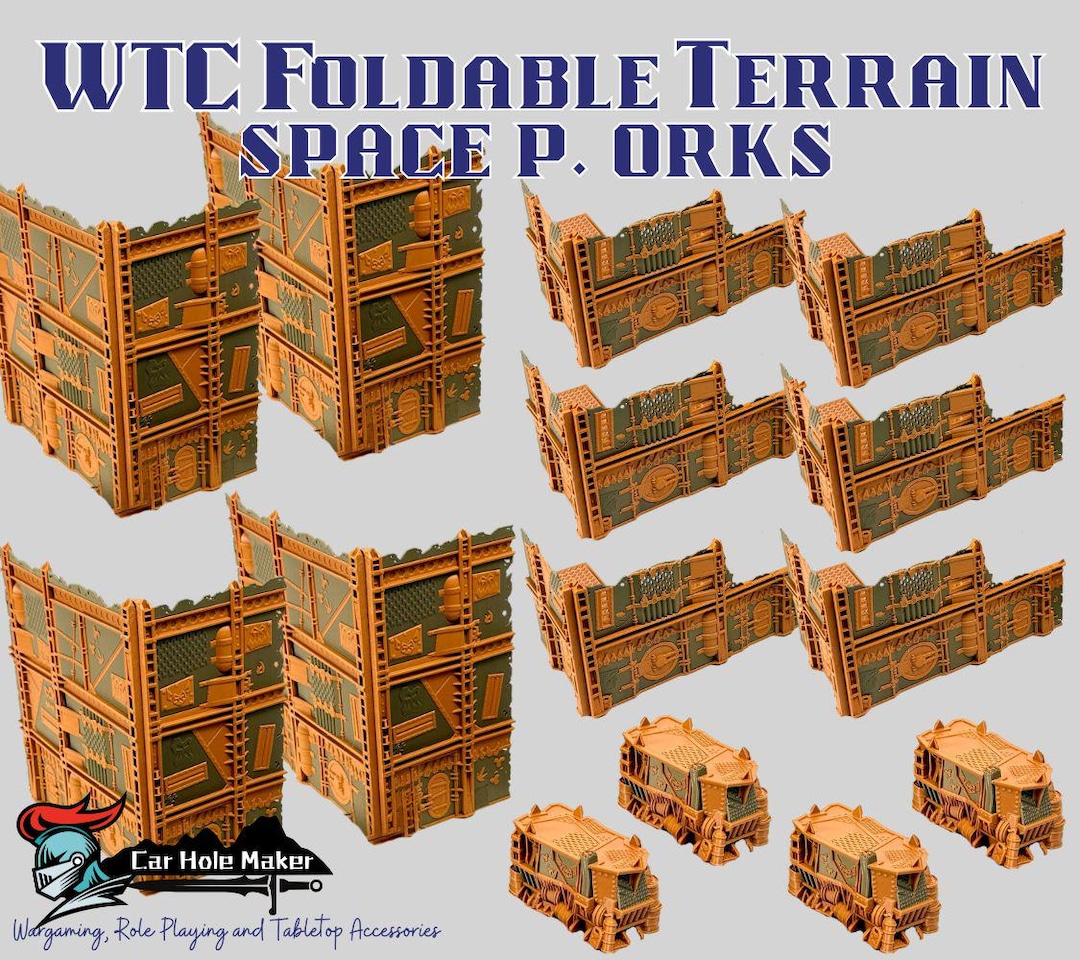 WTC 2025 Tournament Space Orks Terrain: Foldable Ruins & Containers ...