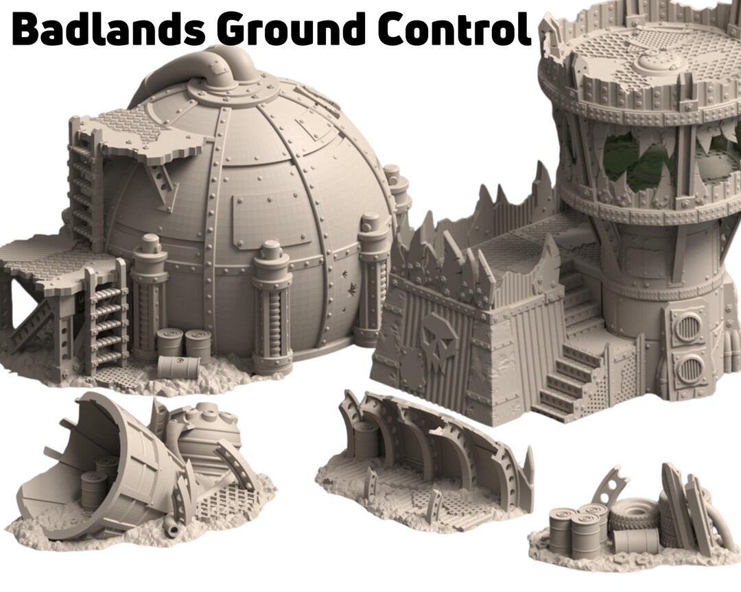 Orc Launch Complex 3D Printed Terrain Set, Scrap-built Rocket Tower ...
