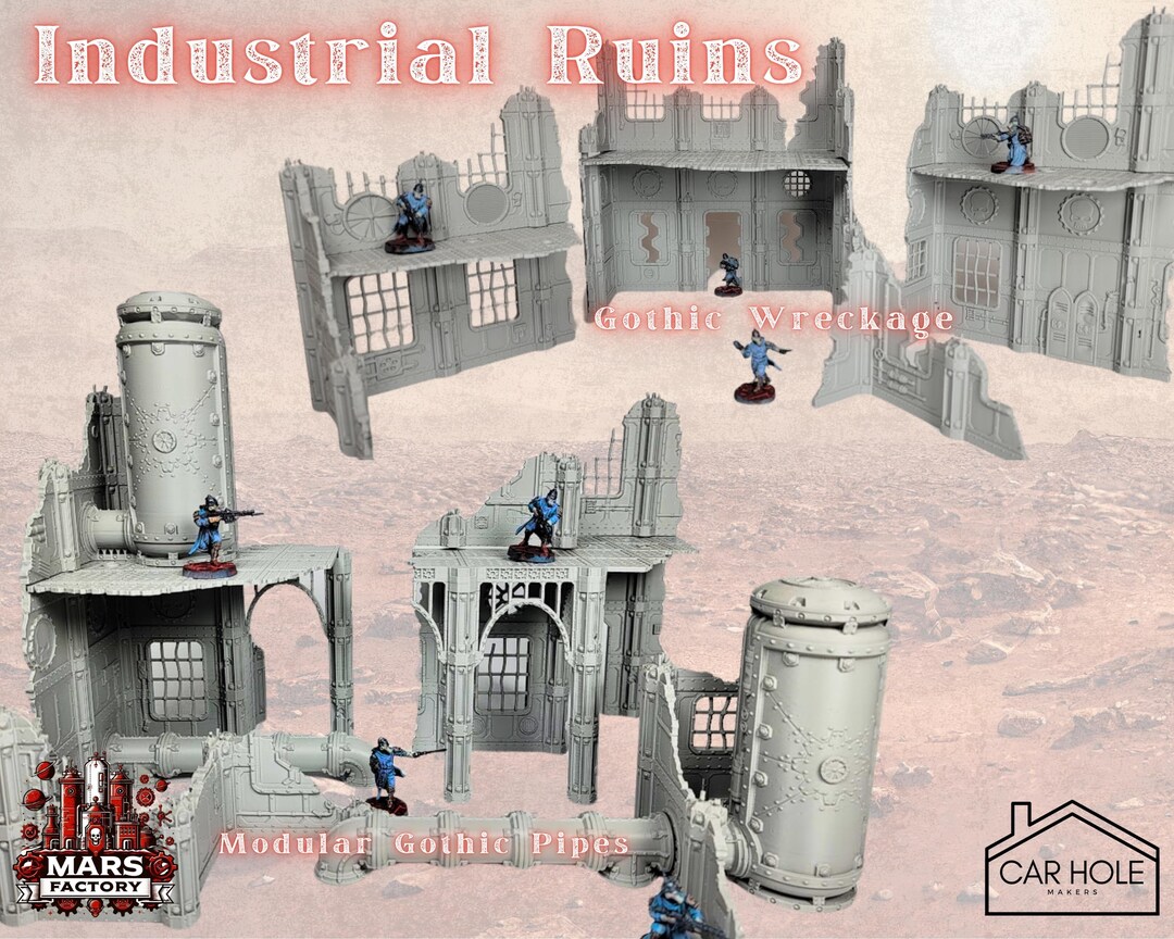 Industrial Ruins Set: Mars Factory Sci-fi Wargaming Terrain 28mm - Etsy UK