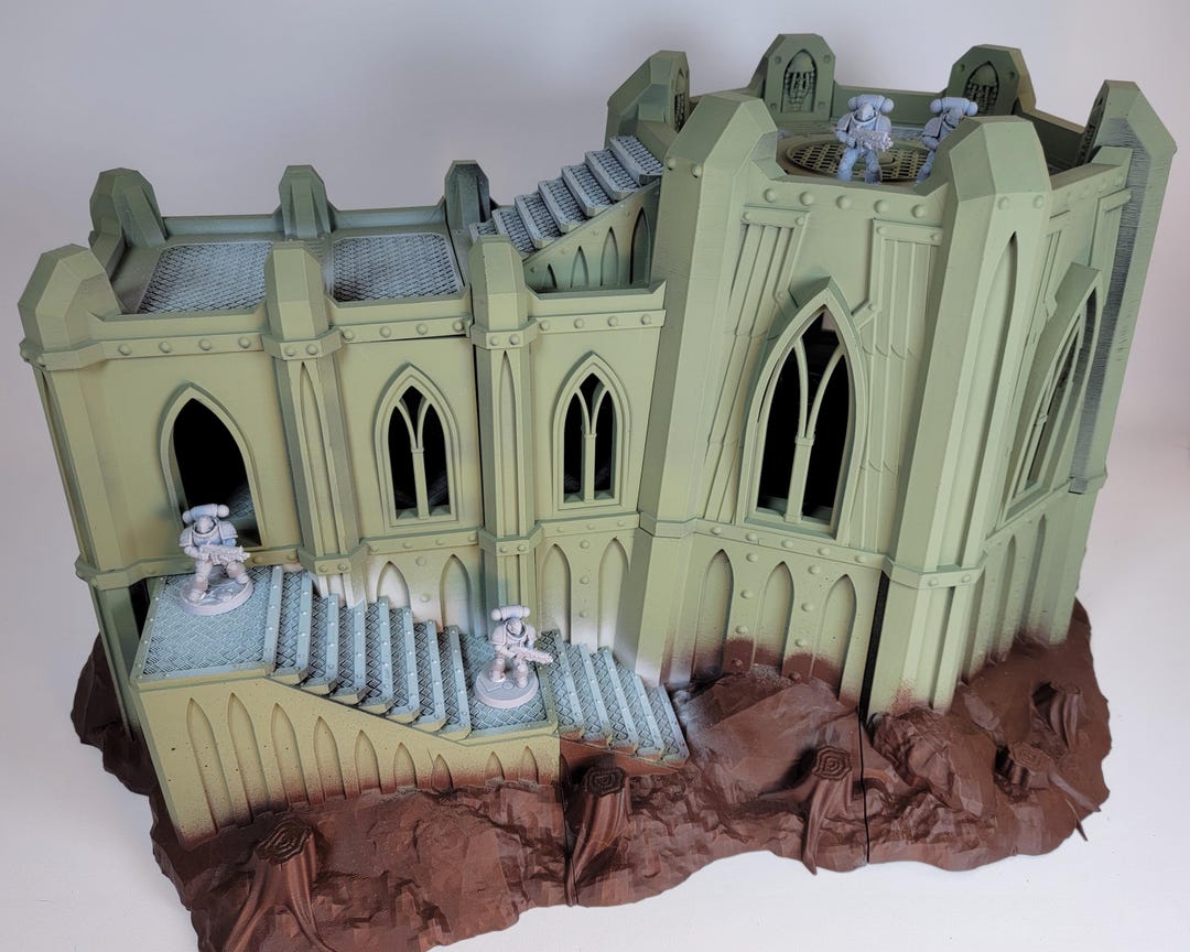 Wargame Sci-fi Fortress Terrain, 3d Printed Ruins Bunker Silo Bridge ...
