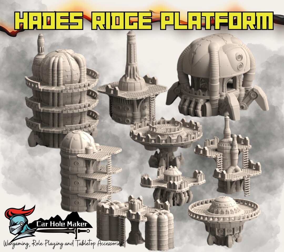 Hades Ridge Platform – Modular Sci-fi Sky Fortress Terrain for 28mm ...