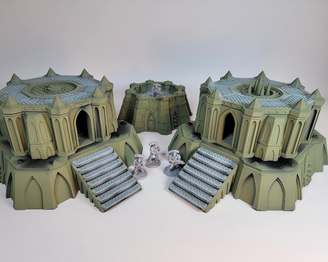 Wargame Sci-fi Fortress Terrain, 3d Printed Ruins Bunker Silo Bridge ...