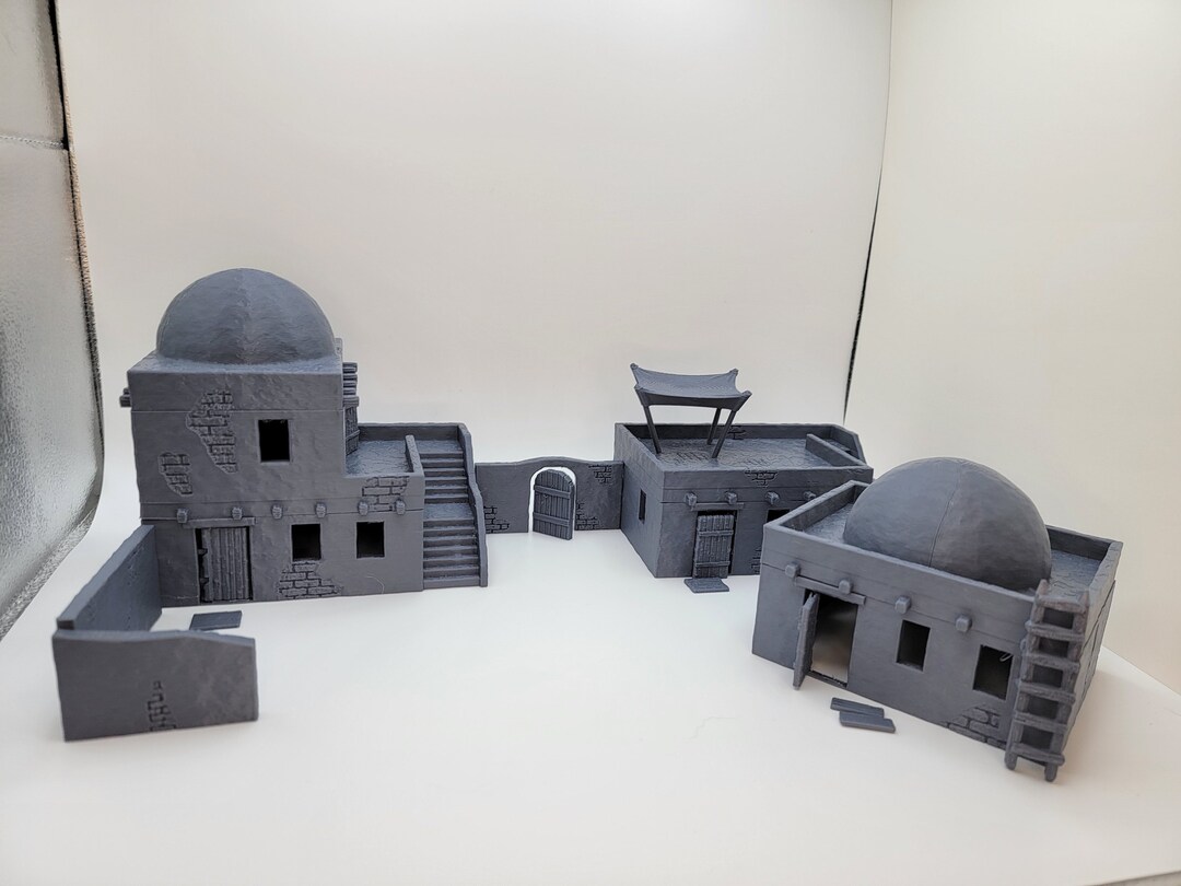 DESERT VILLAGE, Tabletop Terrain Sandy Dry Planet, Rpg & Wargame ...