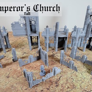 Gothic Sector 40k Terrain Large Cathedral Set. Modular Terrain for ...