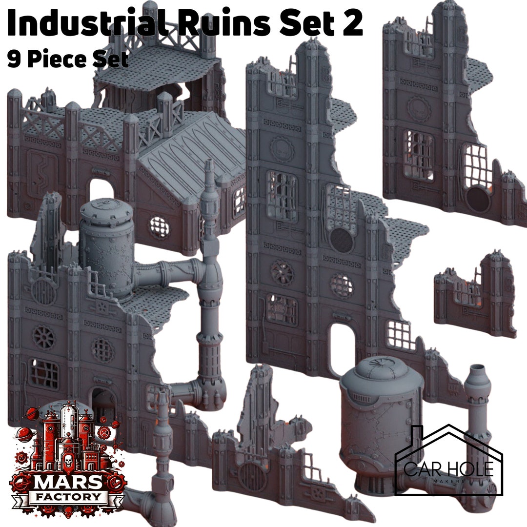 Industrial Ruins Set 2: Mars Factory Wargaming Terrain Series Patrol ...